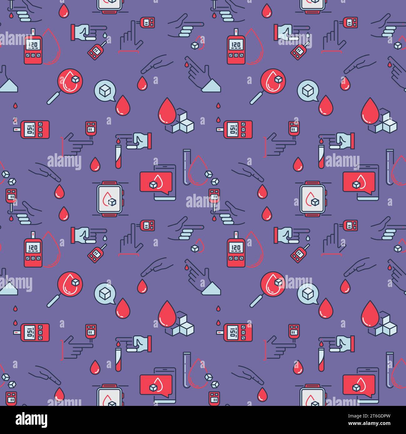 Glycemia vector concept colored seamless pattern or background Stock ...