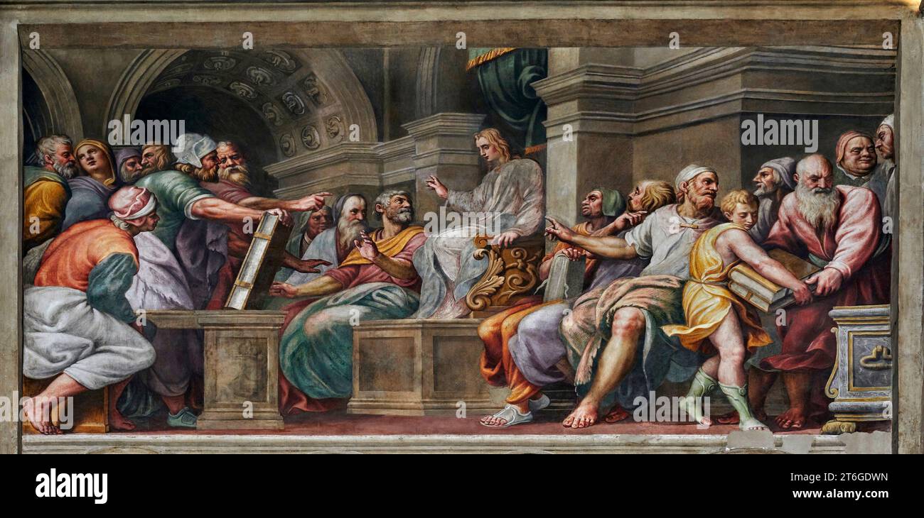 Gesù tra i dottori - affresco - Lattanzio Gambara -1567/1573 - Parma ...