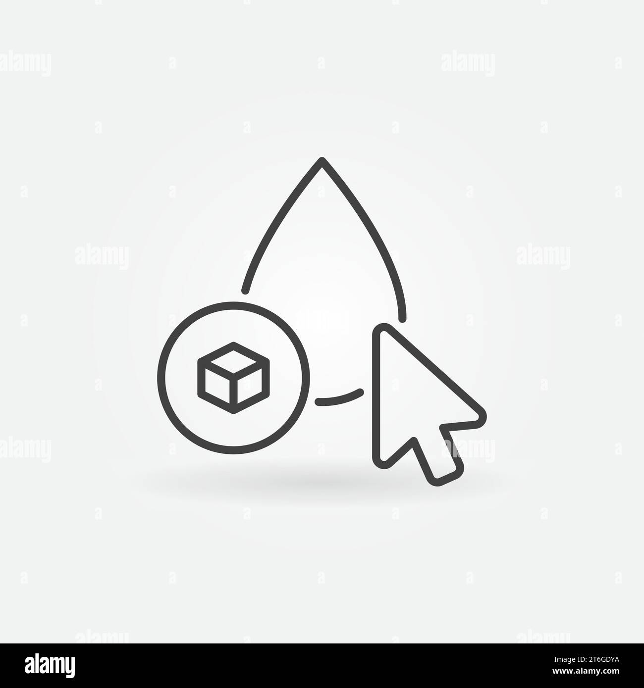 Mouse Cursor on Blood Drop with Sugar vector concept outline icon or ...