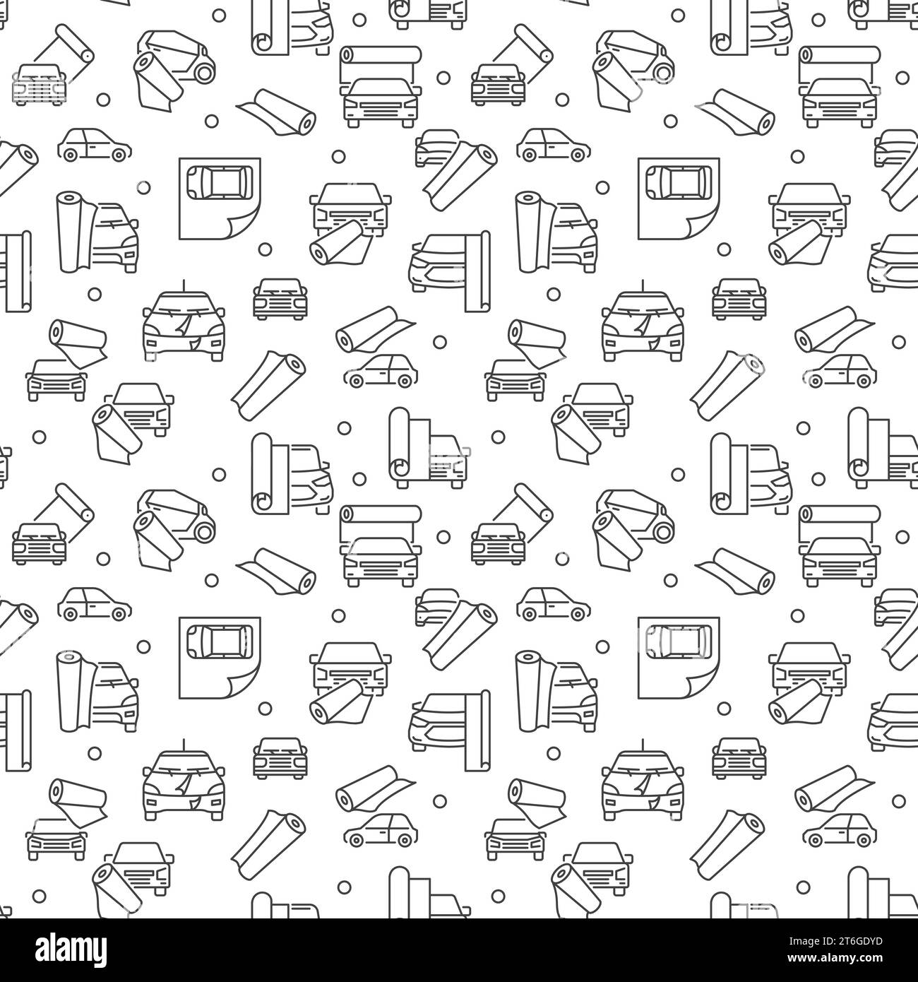 Vehicle Vinyl Wrap vector Car concept minimal seamless pattern or ...