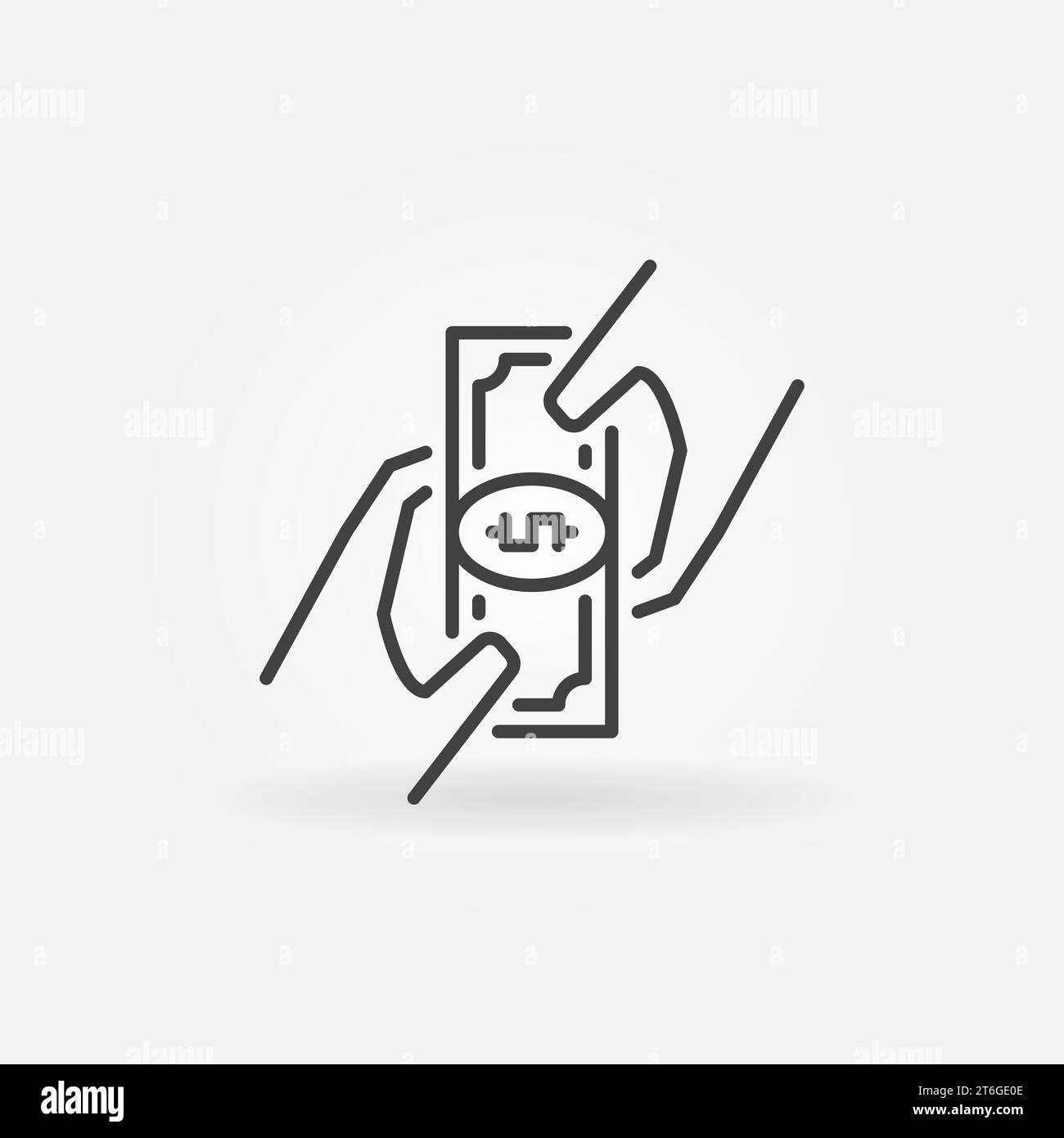 Bribe vector Dollar Bankkote in Hands concept icon or sign in thin line ...