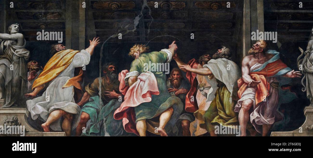 particolare da “ Ascensione di Cristo “ - affresco - Lattanzio Gambara ...