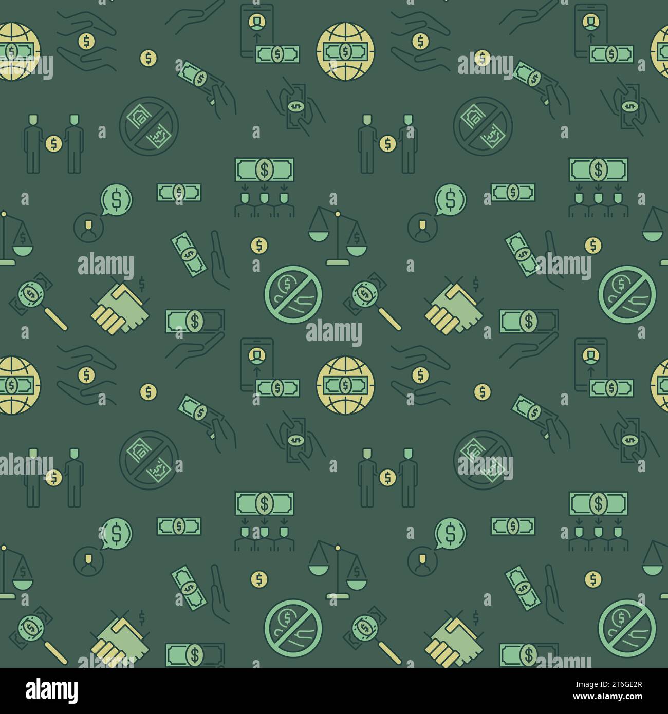 Vector Corruption concept colored seamless pattern with dollar signs ...