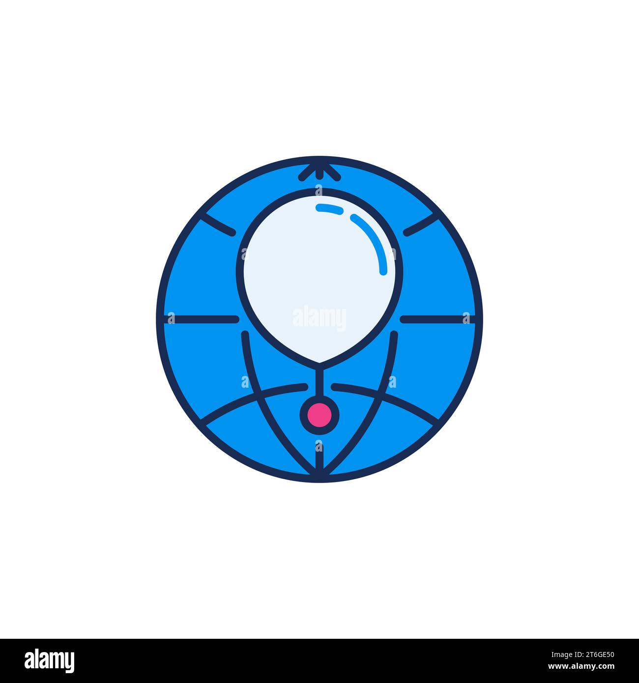 Weather Balloon inside Earth Globe vector concept colored icon or logo ...