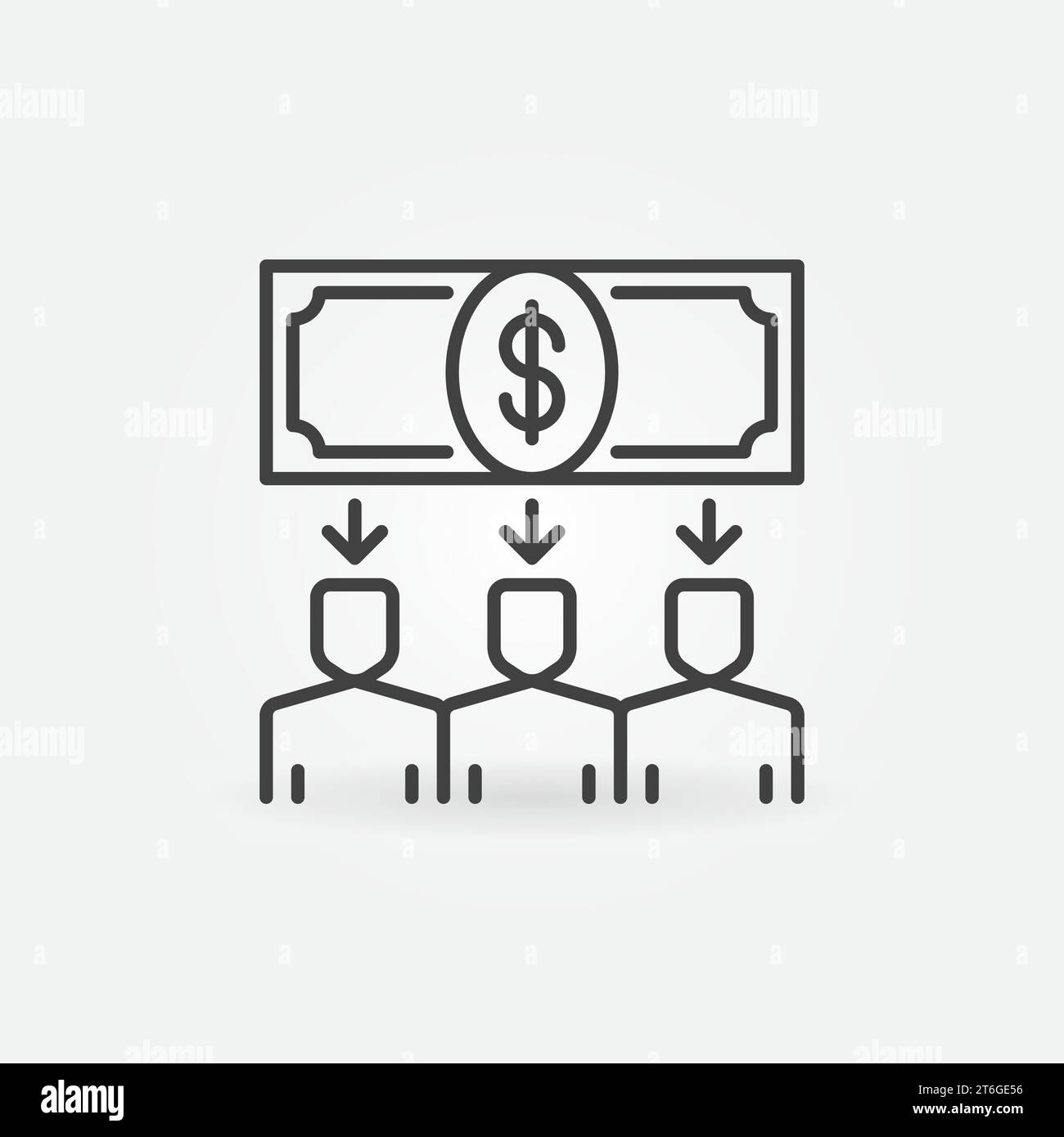 Money Banknote with People vector Corruption concept linear icon or ...