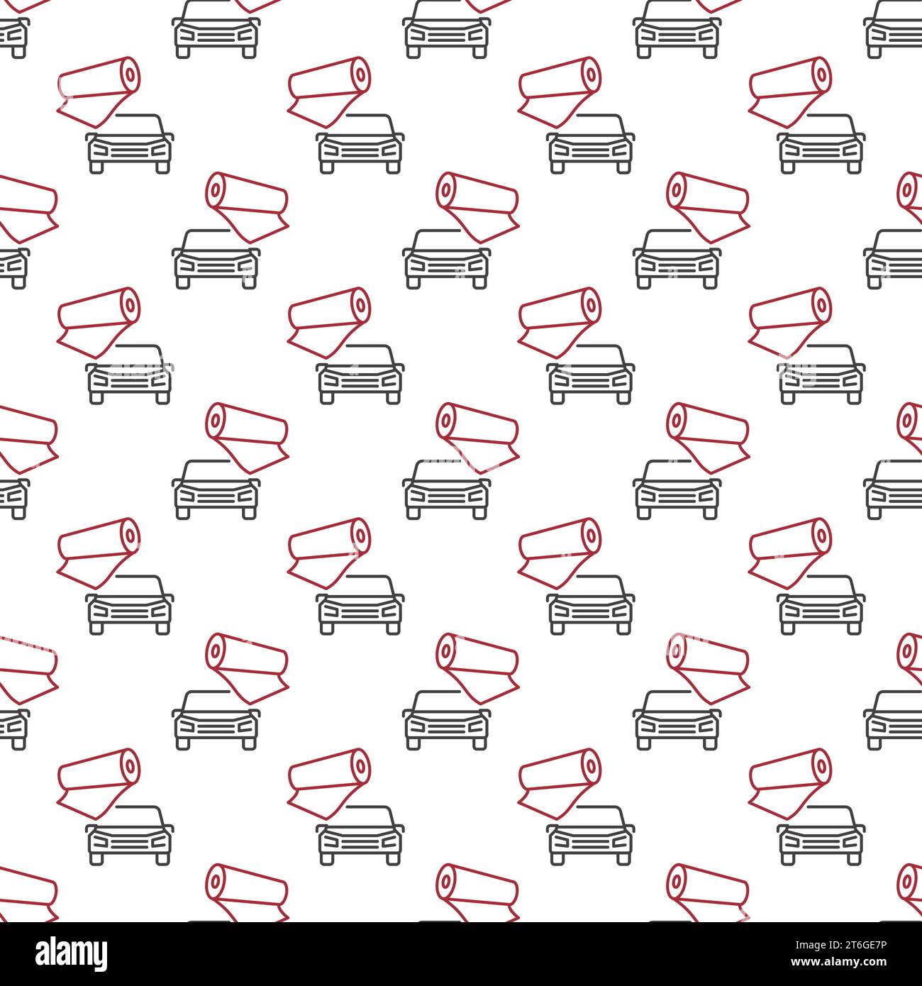 Vehicle and Red Vinyl Wrap vector concept seamless pattern or ...