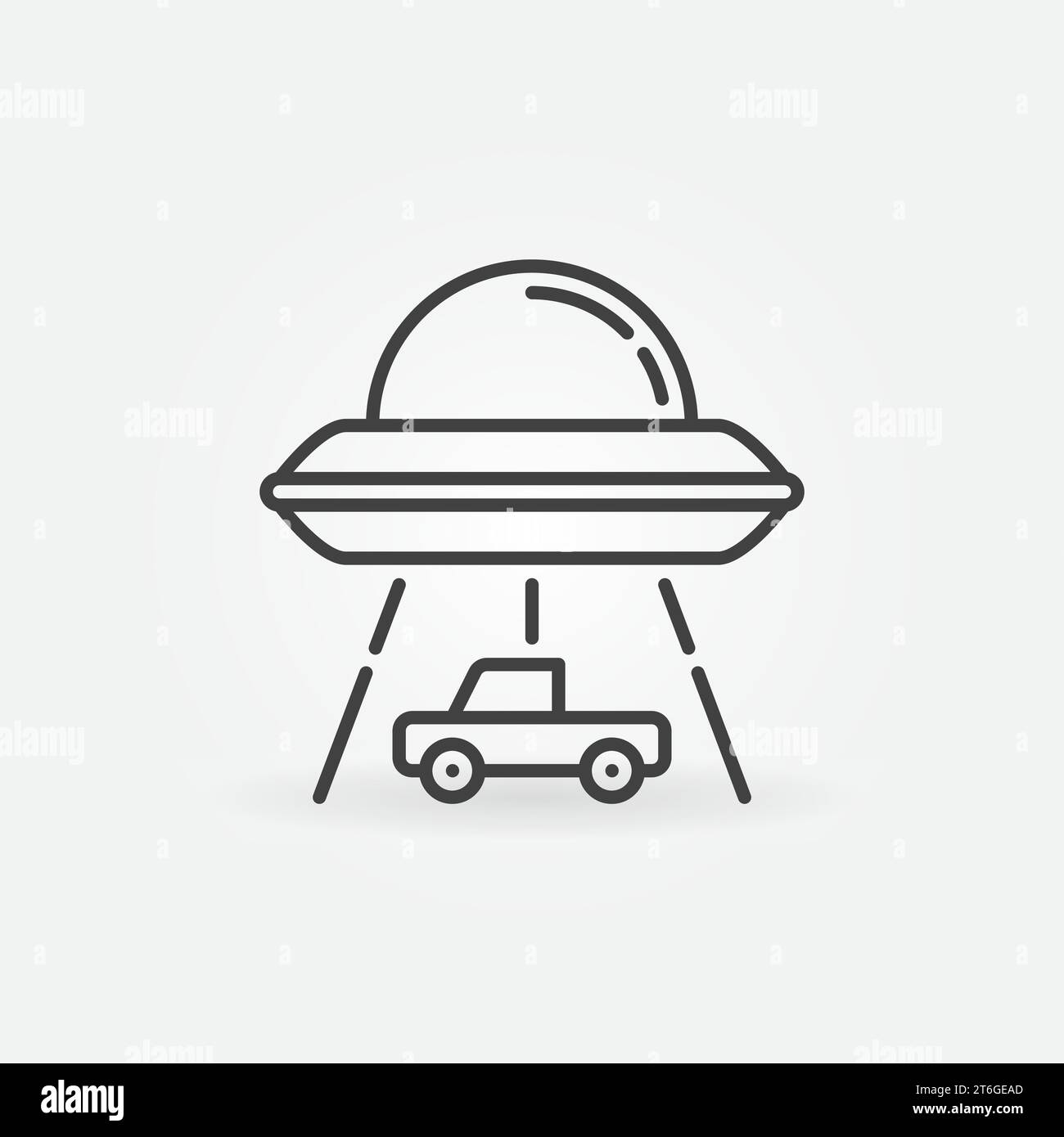 UFO Abducting a Car vector Abduction concept outline icon or sign Stock ...