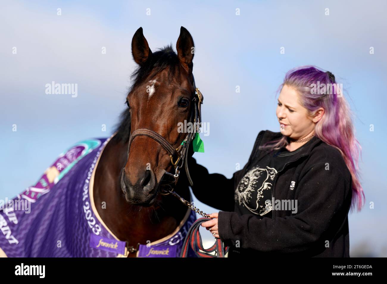 Big Evs with head girl Tara Belfield during a visit to Mick Appleby ...