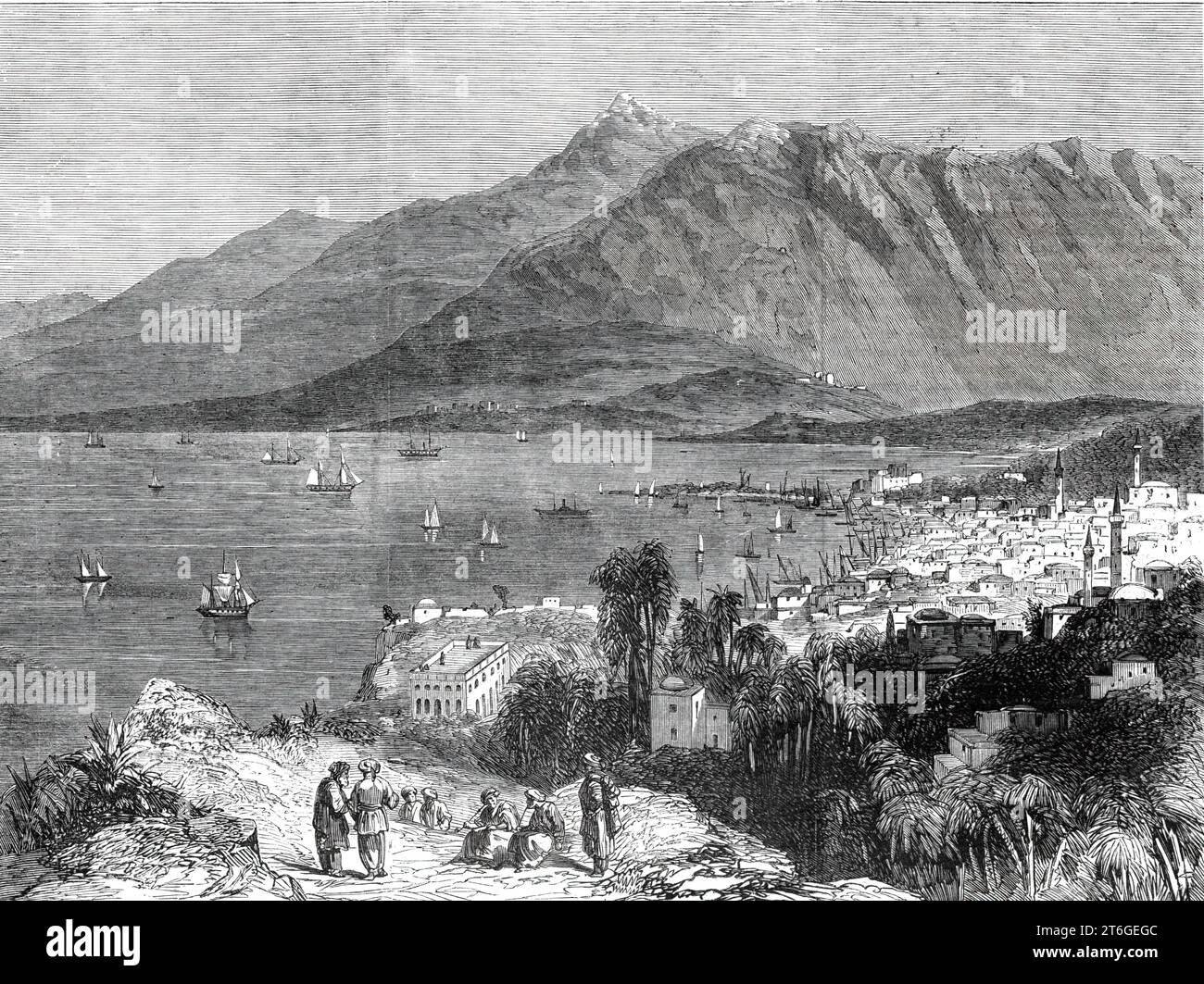 The town of Beyrout and Mount Lebanon - from a drawing by J. Lewis ...