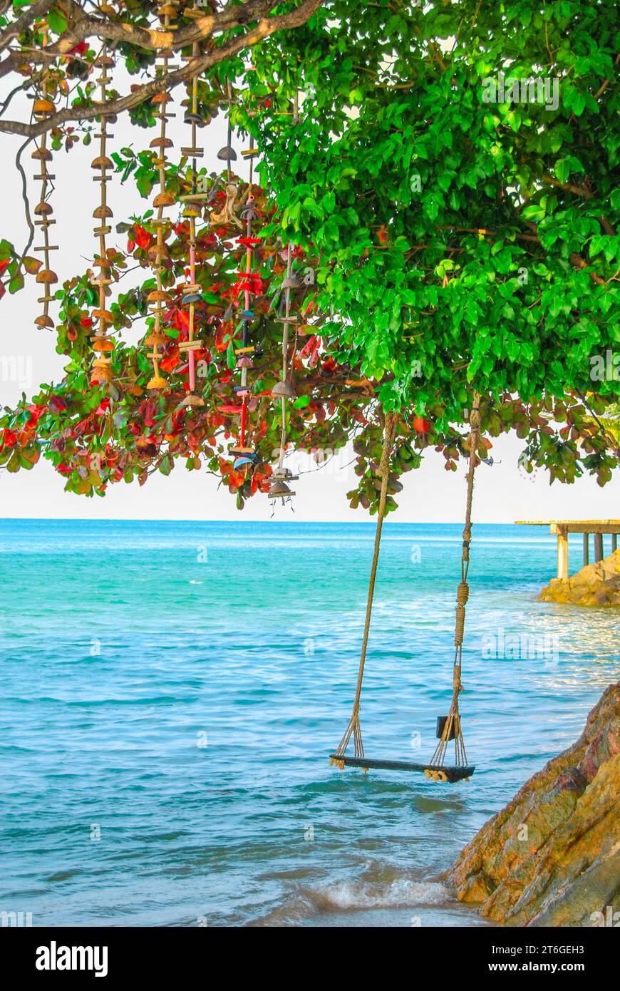Rope swing on the island of Koh Chang. Thailand Stock Photo - Alamy