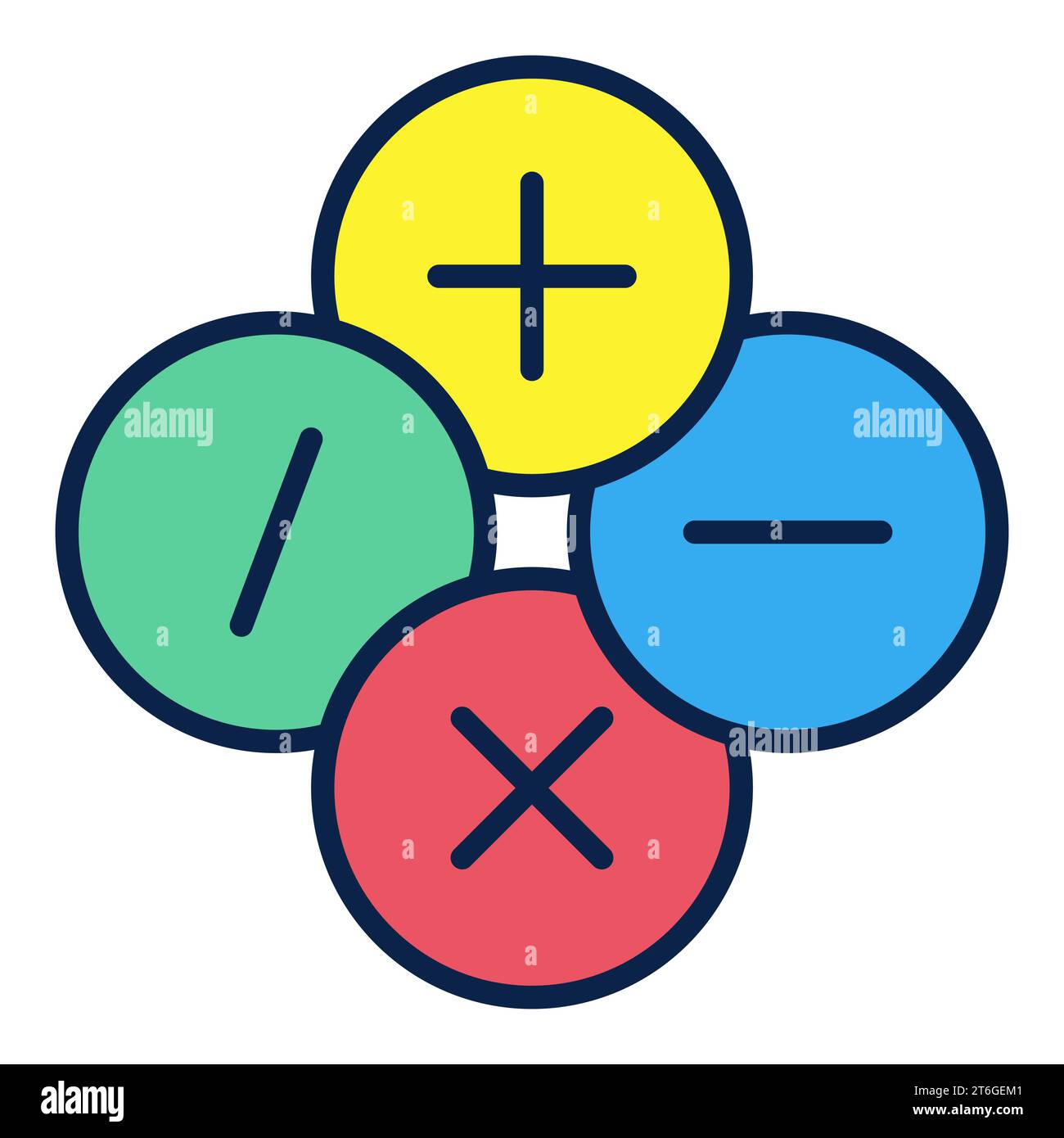 Mathematical Basic Symbols Vector Math Concept Colored Icon Or Logo