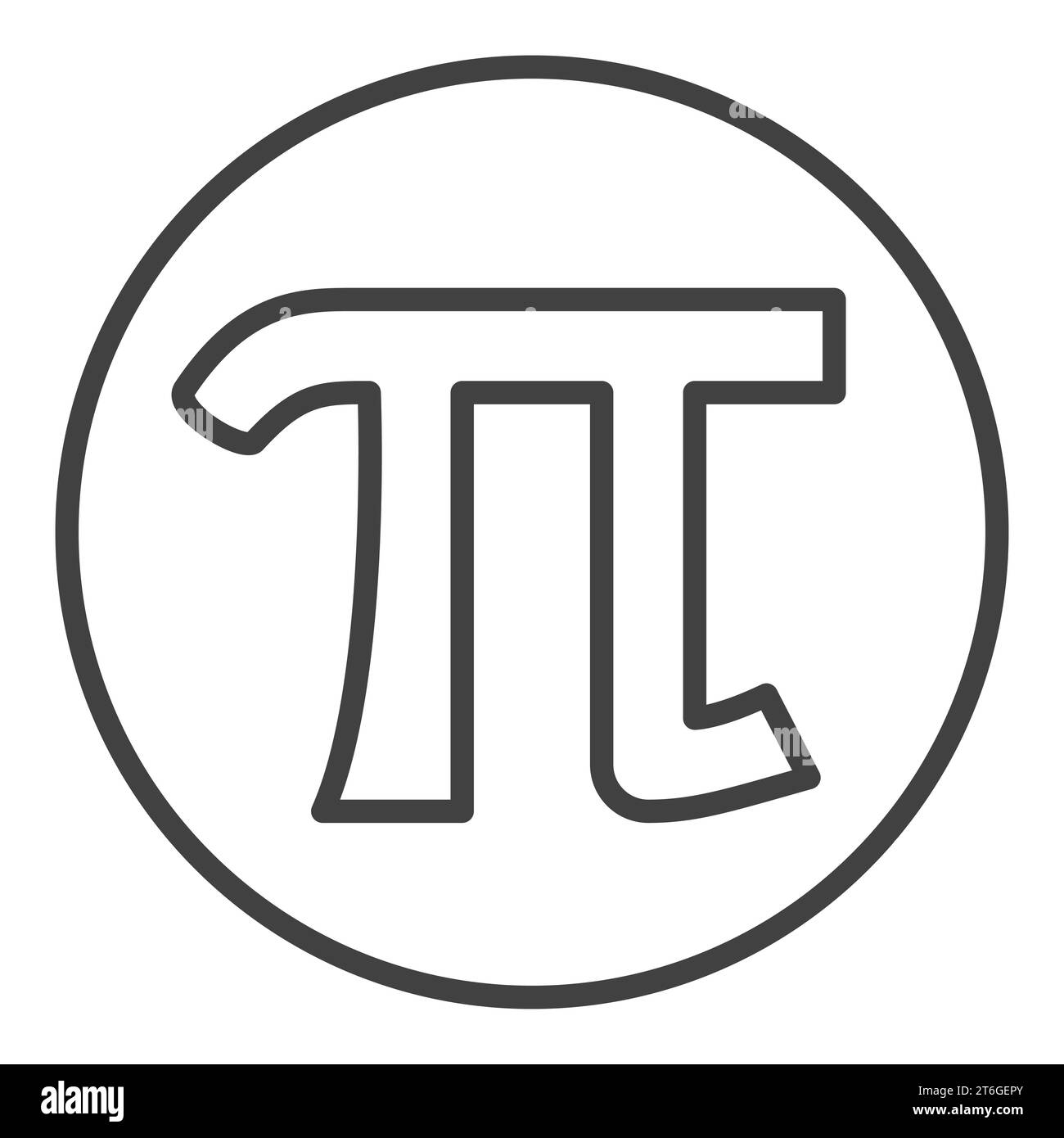 Pi symbol in circle vector concept outline round icon or symbol Stock ...