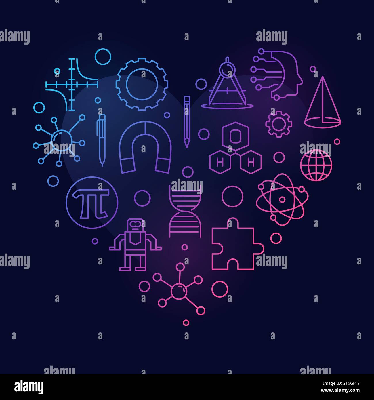 Science Education heart shaped colorful outline banner - I Love Science ...