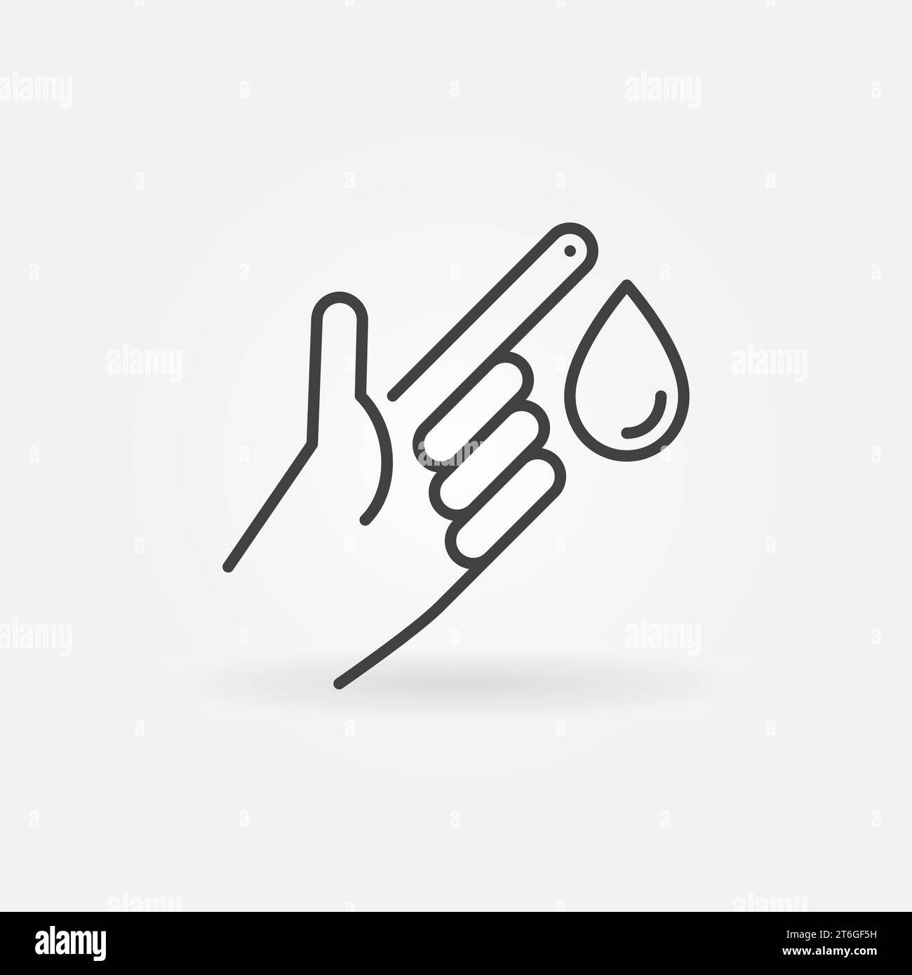 Finger with Blood Drop vector Diabetes Diagnostics concept icon or sign ...