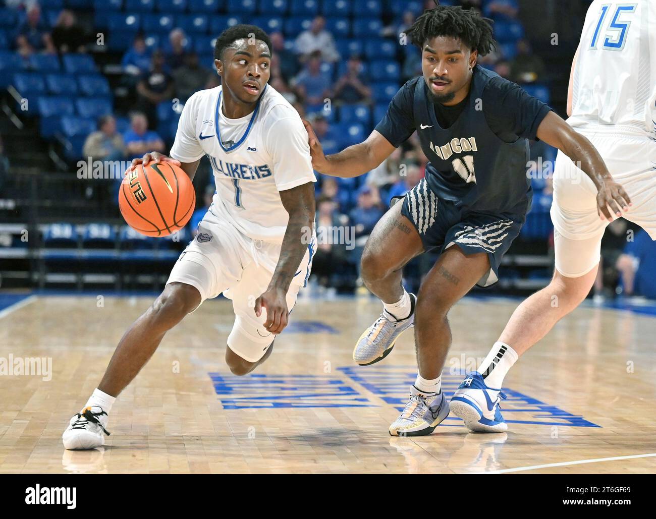 ST. LOUIS MO - NOVEMBER 08: Lincoln guard Sam Rautins (15) tightly ...
