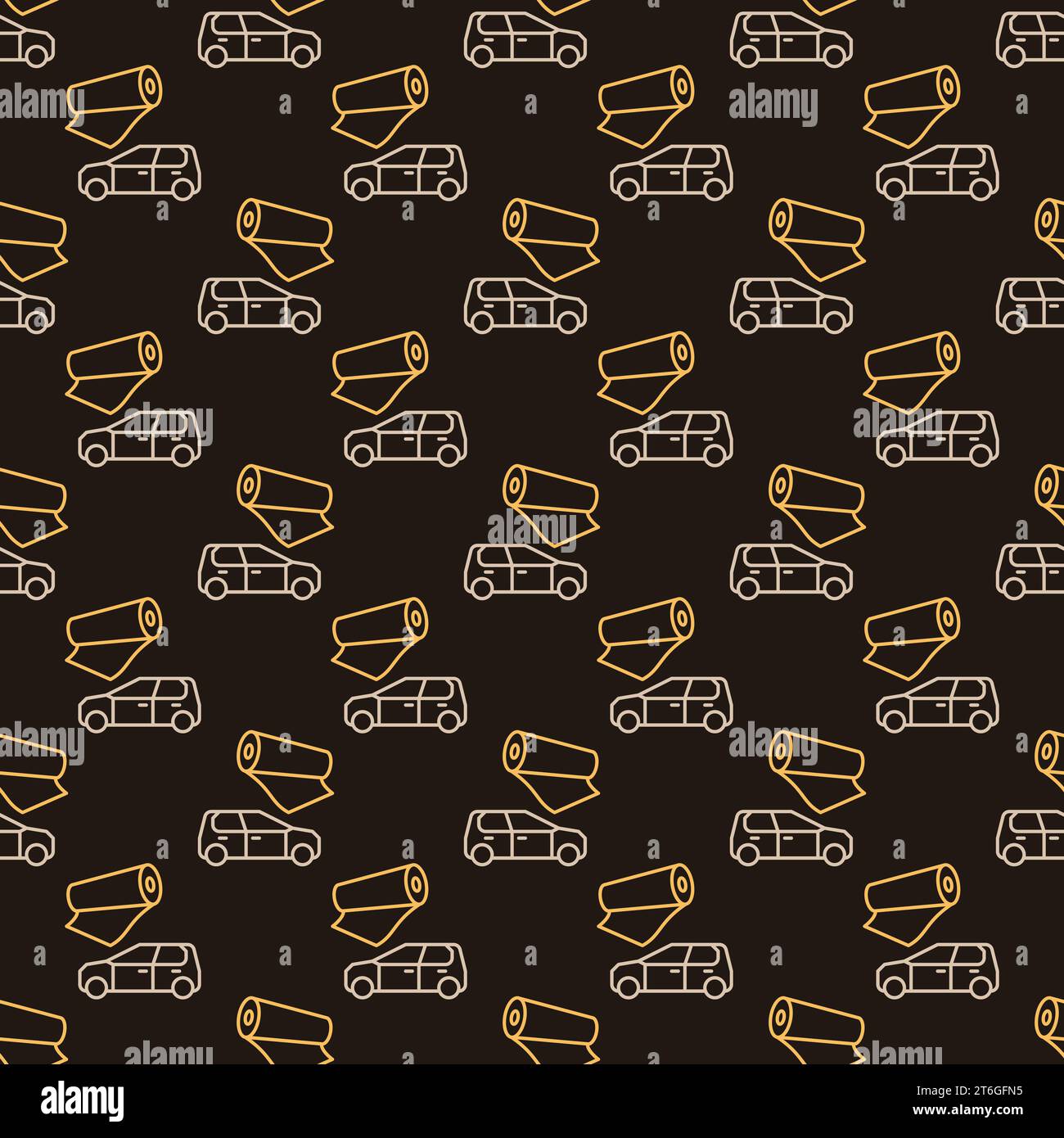 Vehicle Yellow Vinyl Wrap with Car concept seamless pattern - vector ...