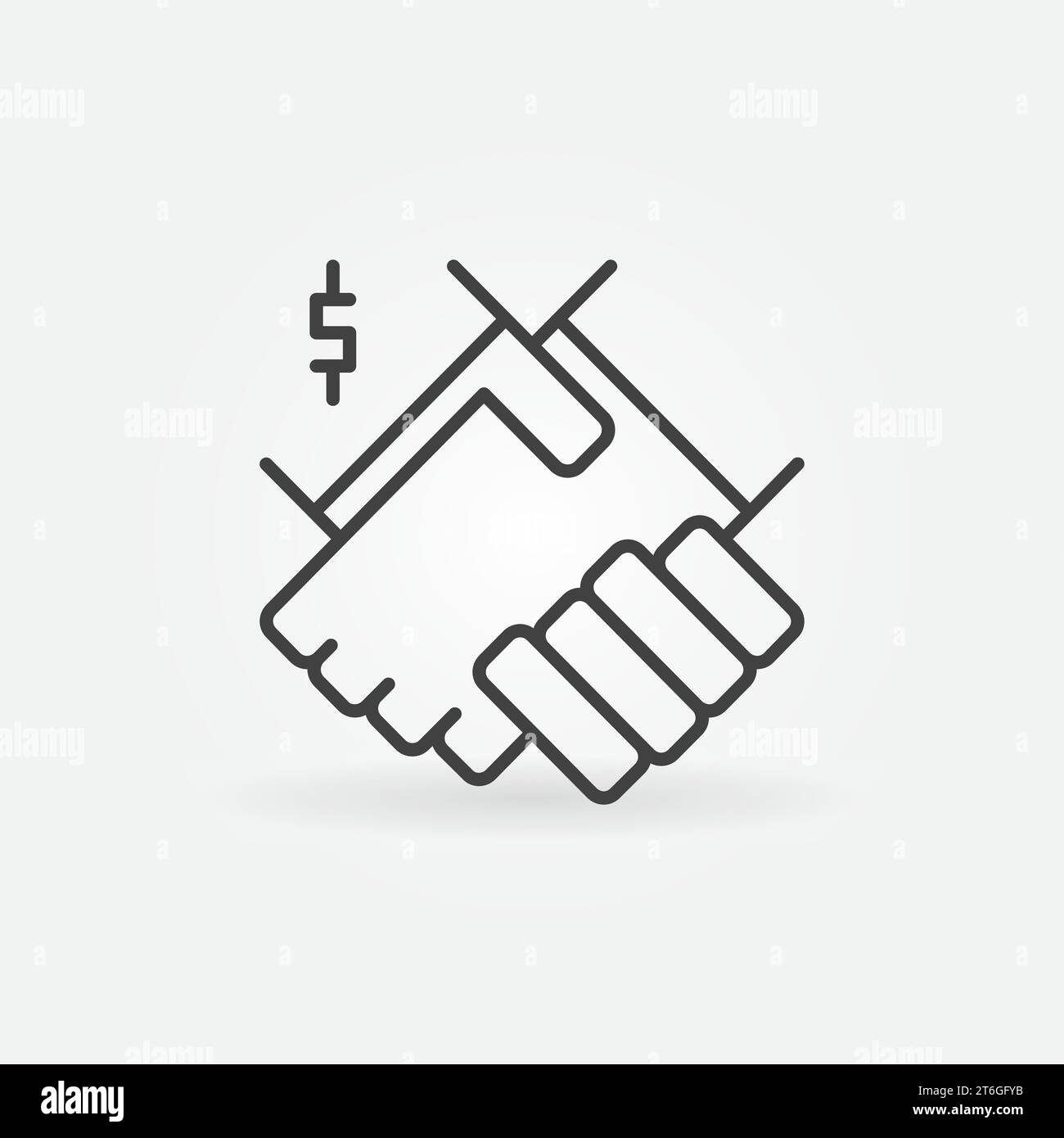 Handshake with Dollar Sign vector Corruption concept thin line icon or ...