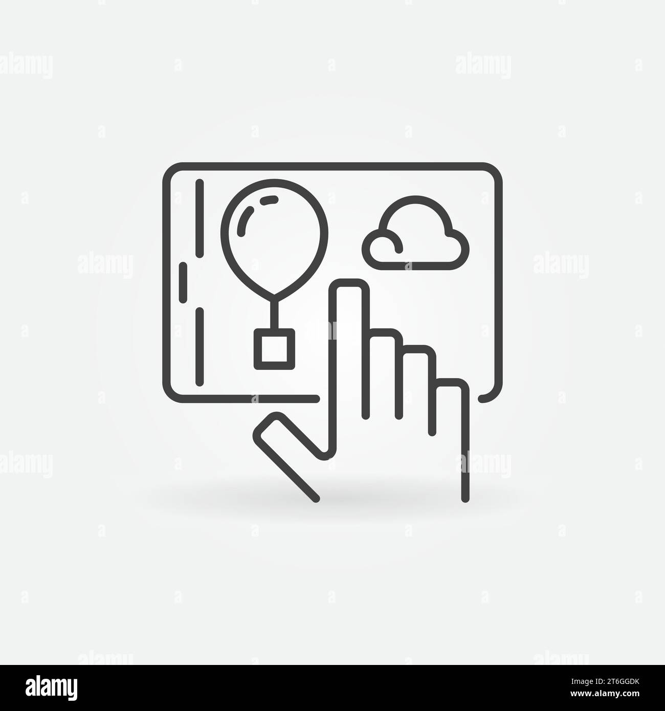 Tablet with Radiosonde or Weather Balloon App vector concept thin line ... Tablet with Radiosonde or Weather Balloon App vector concept thin line ...