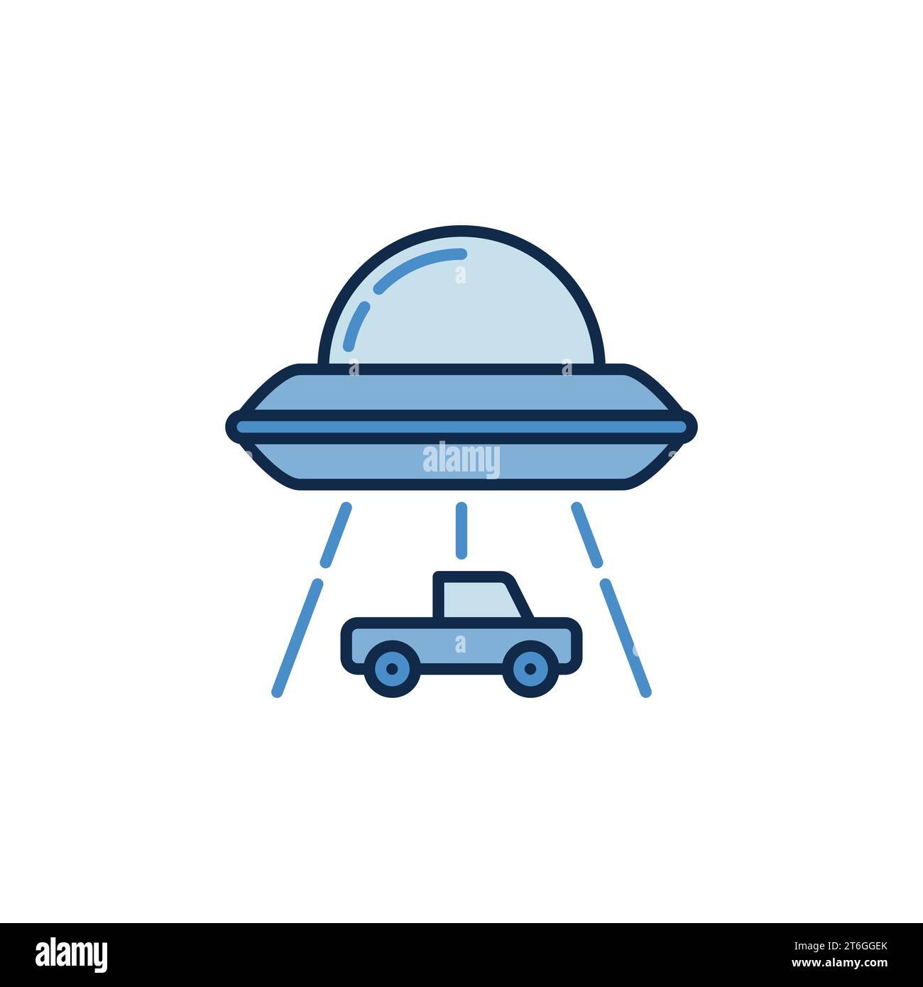 UFO Abducting a Car vector Abduction concept colored icon or design ...