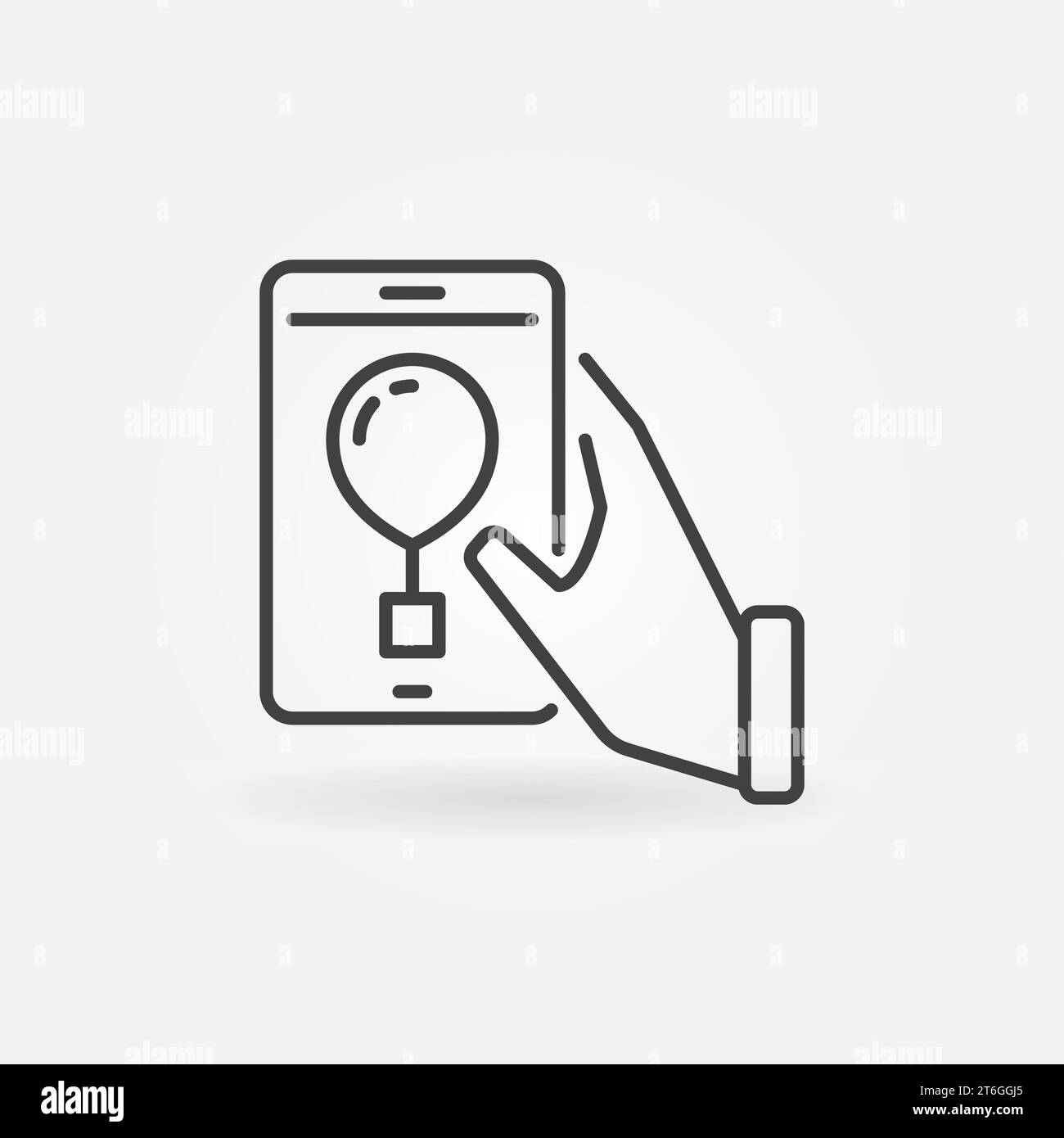 Smartphone with Radiosonde or Weather Balloon App vector concept ... Smartphone with Radiosonde or Weather Balloon App vector concept ...