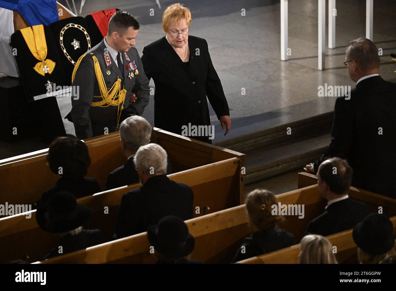 Helsinki, Finland. 10th Nov, 2023. Former president Tarja Halonen pays ...