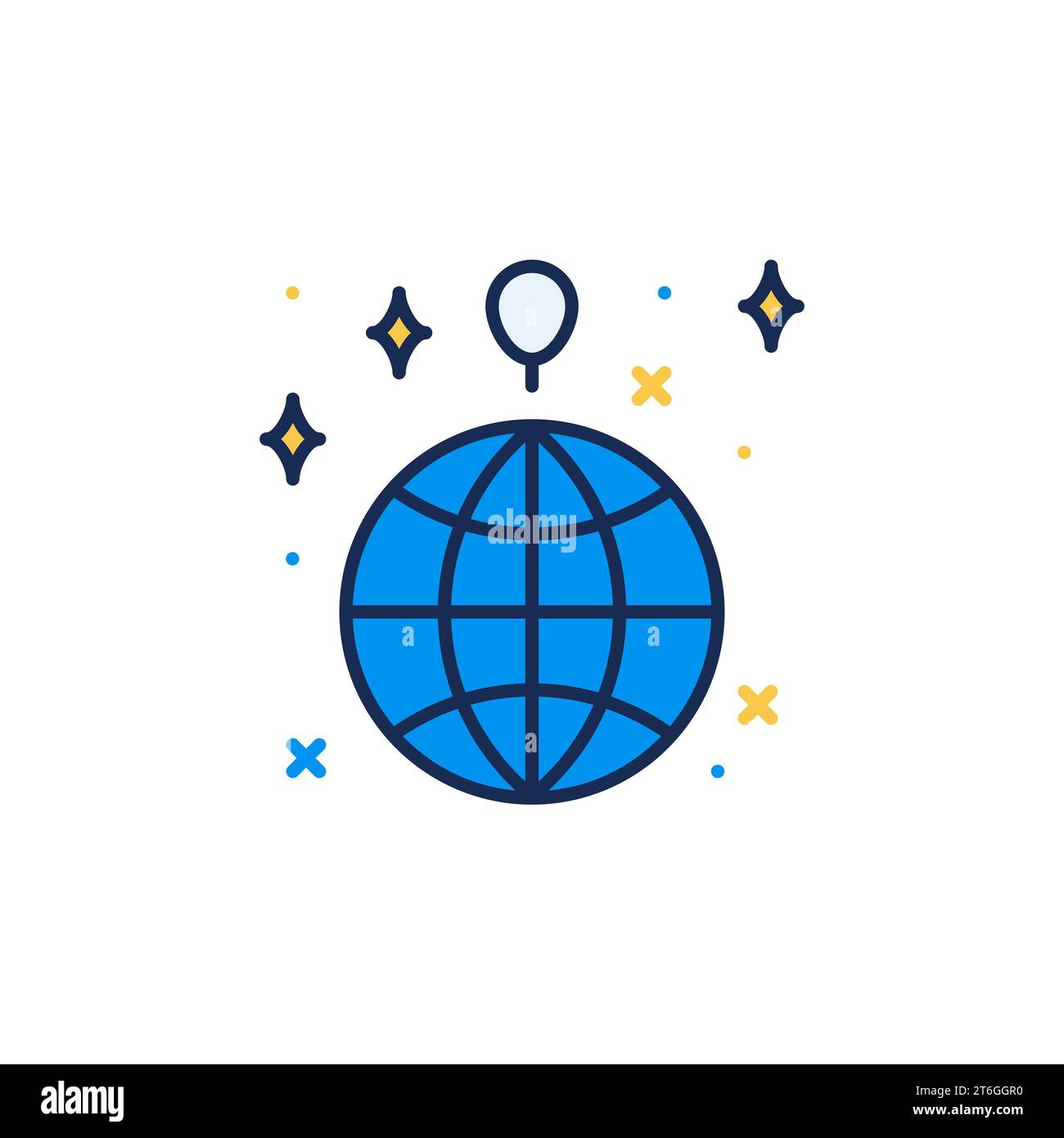 Weather Balloon and Earth Globe vector concept colored icon or design ...