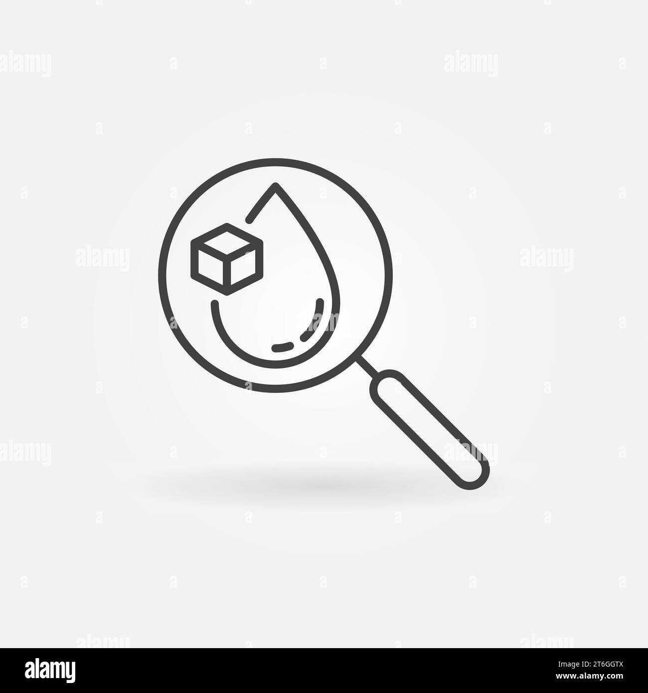 Magnifier and Blood with Glucose vector Diabetic concept linear icon or ...