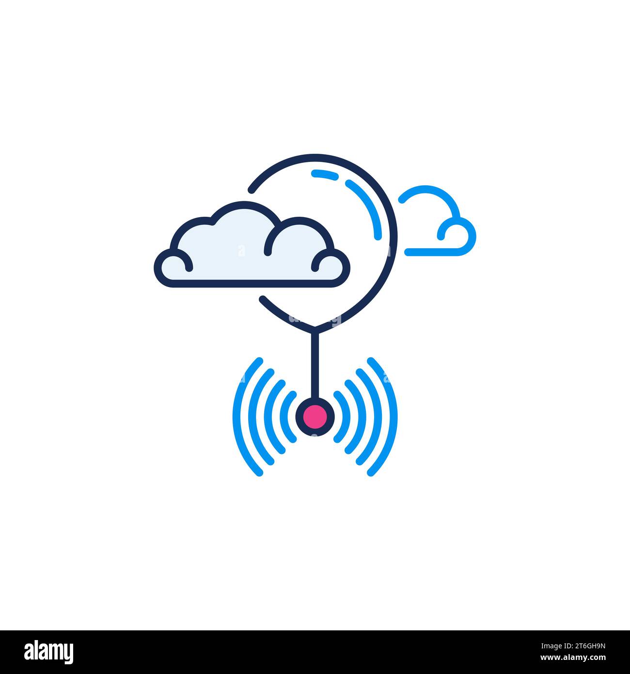 Spy Radiosonde Flying in Clouds vector concept colored icon or design ...
