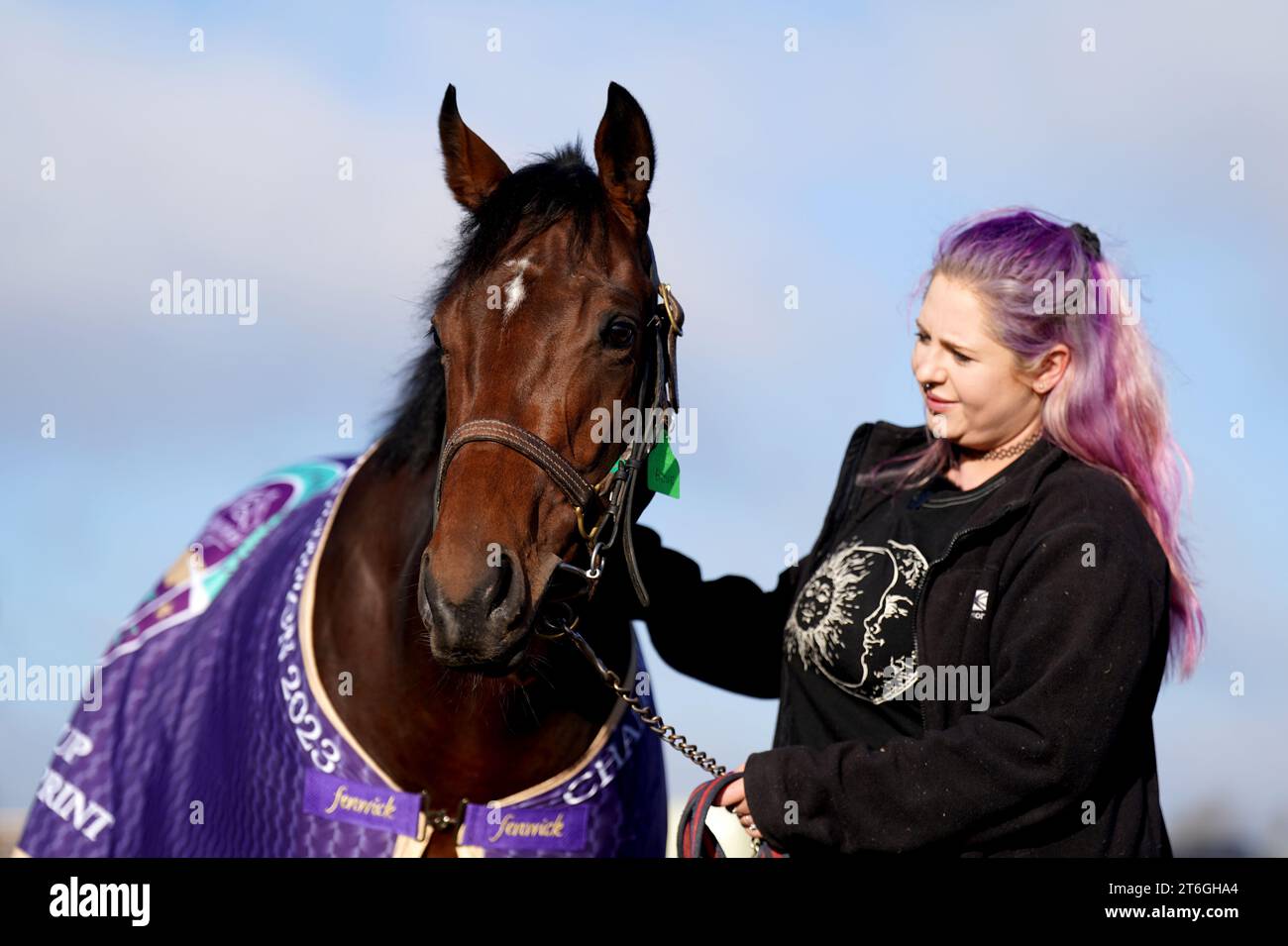 Big Evs with head girl Tara Belfield during a visit to Mick Appleby ...