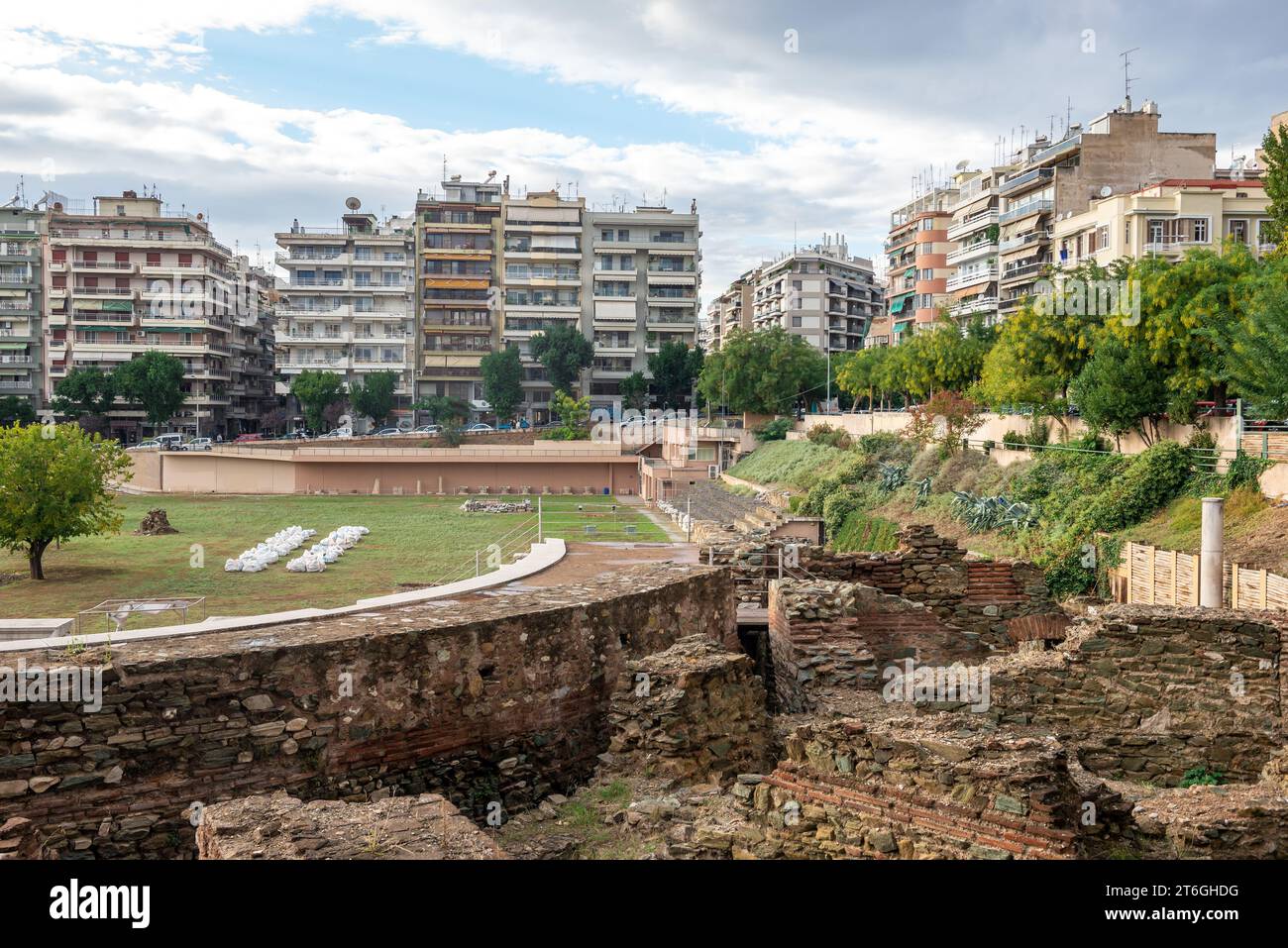 Ruins of ancient Roman-era Forum in Thessaloniki city, Greece Stock ...