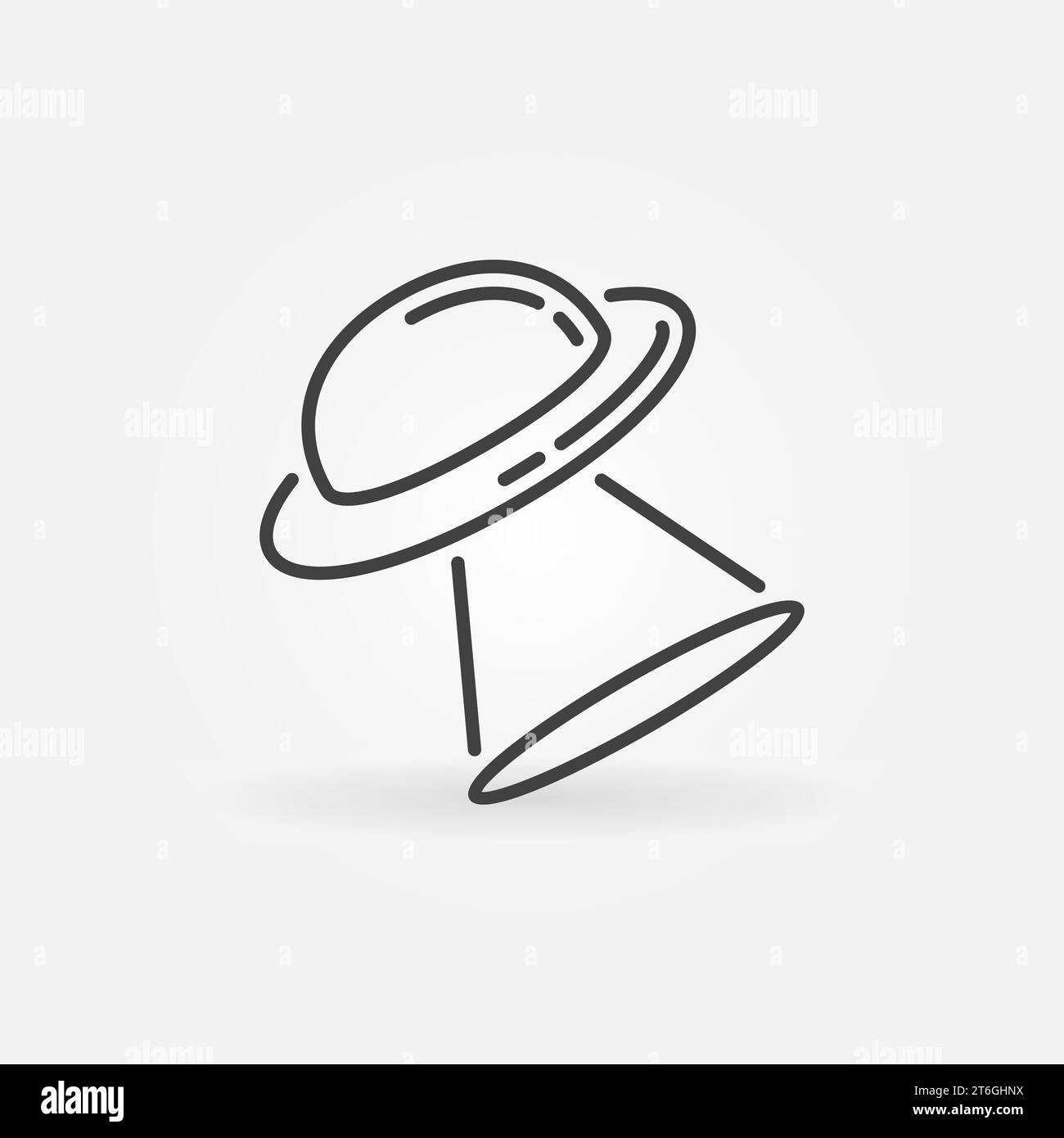 UFO Alien Spaceship vector concept outline icon or symbol Stock Vector ...