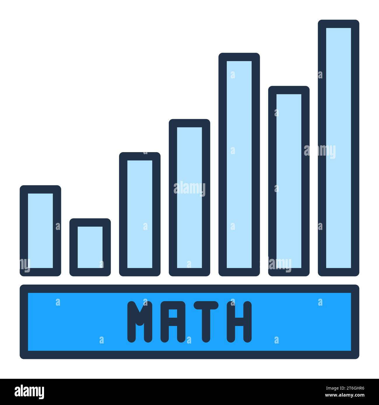 Math Bar Graph vector Mathematics concept blue icon or logo element ...
