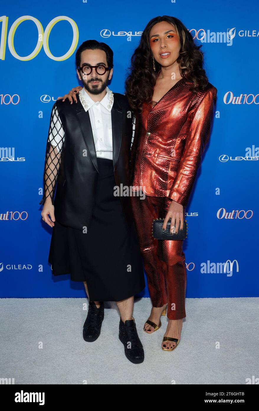 Hollywood, CA. 9th Nov, 2023. Michael Shayan, River Gallo, the OUT100 ...