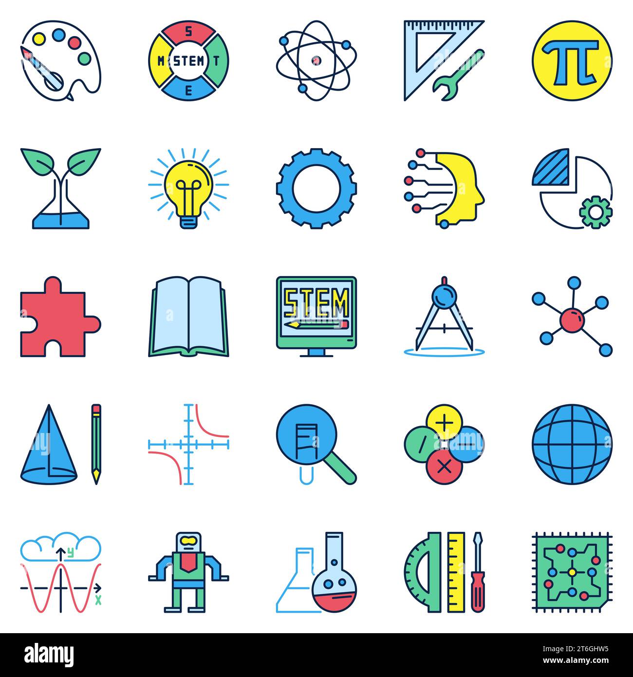 STEAM Education modern icons collection. Science, Technology ... STEAM Education modern icons collection. Science, Technology ...