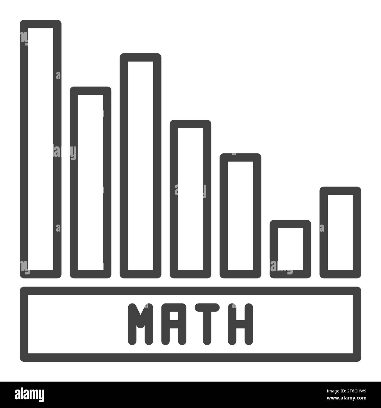 Maths Science Bar Graph Vector Concept Linear Icon Or Symbol Stock
