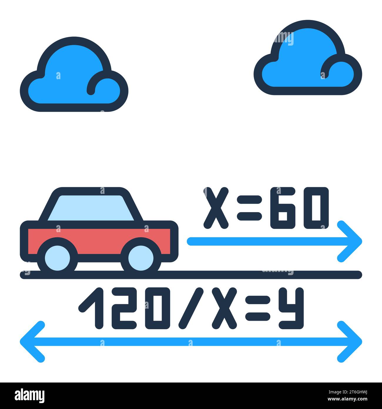 Mathematics Task with Car vector concept colored icon or symbol Stock ...