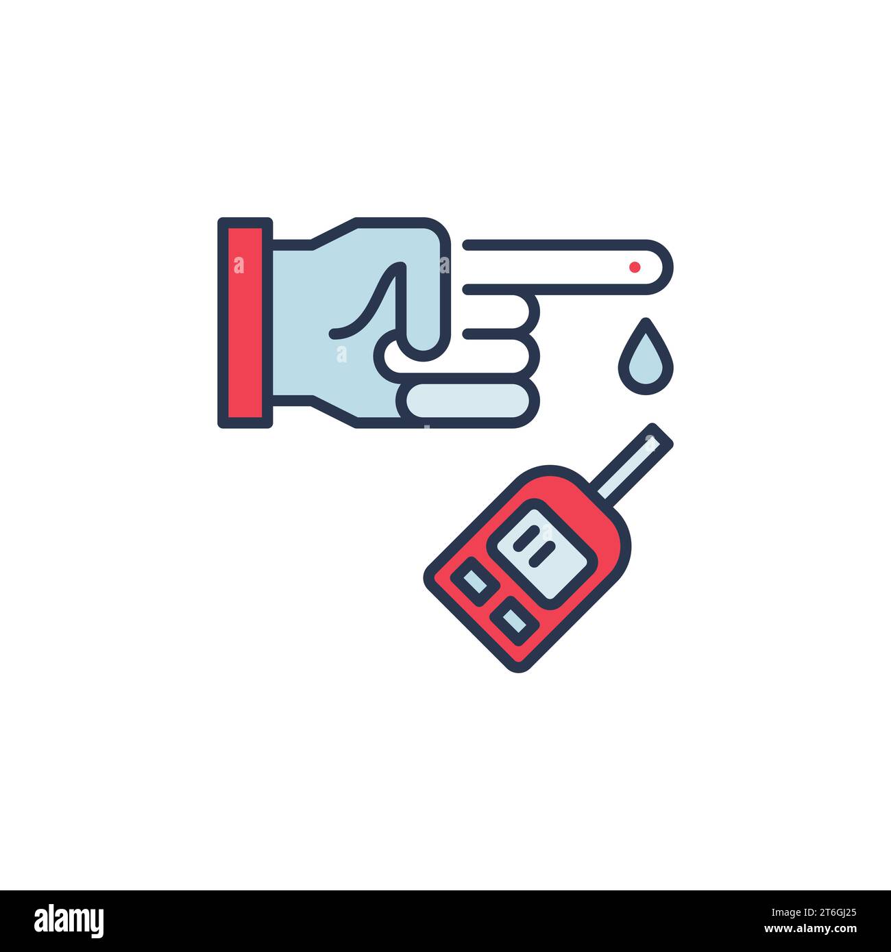 Hand and Glucometer vector Blood Test concept colored icon or design ...