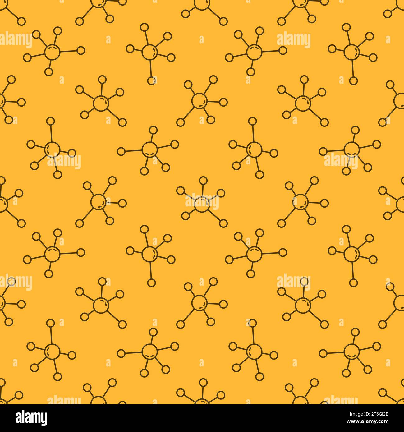 Molecule vector concept outline simple yellow seamless pattern Stock ...
