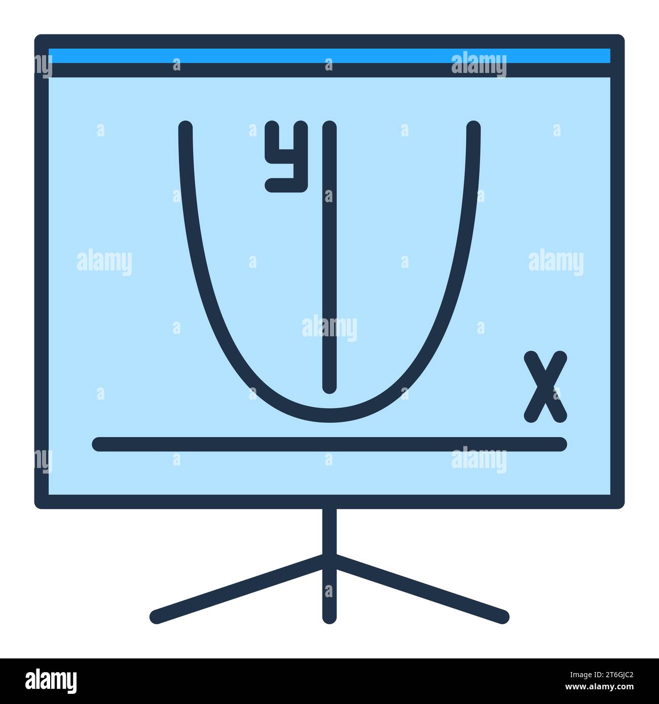 Mathematics Graph vector concept blue icon or design element Stock ...