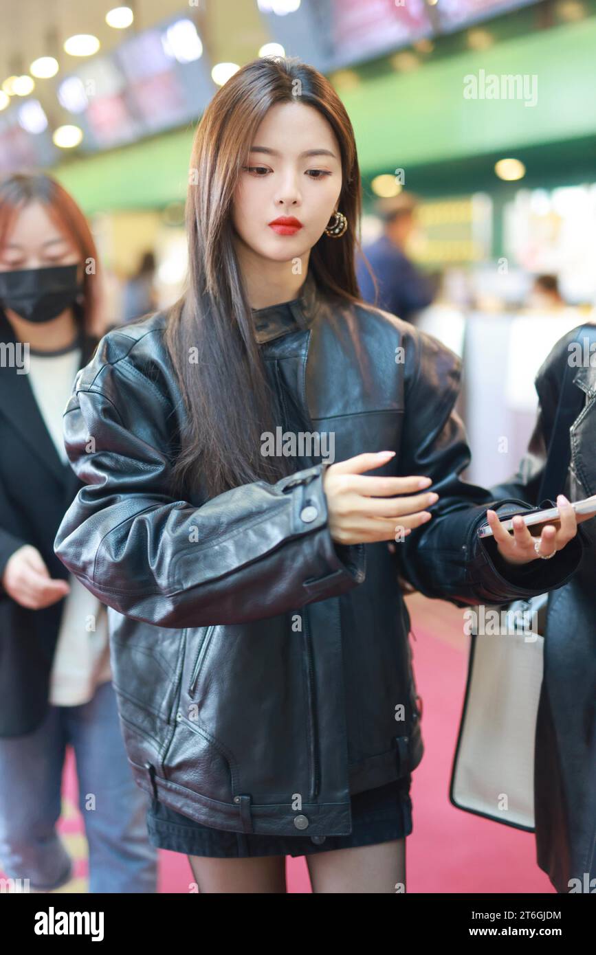 Chinese actress and singer Yang Chaoyue appears at the airport in ...