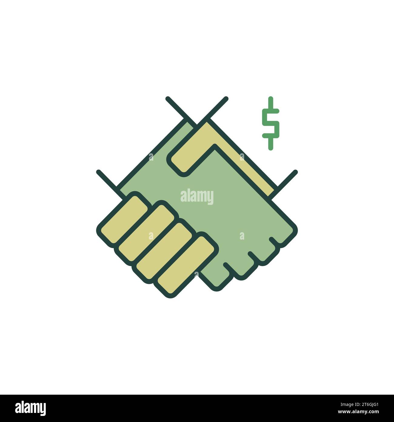 Handshake with Dollar Sign vector Bribery concept colored icon or ...