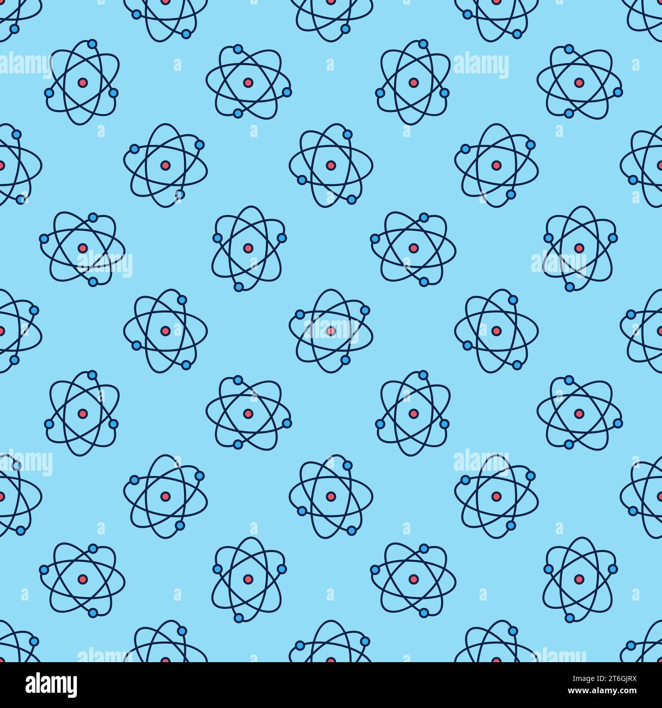 Atom vector Molecule concept colored seamless pattern Stock Vector ...