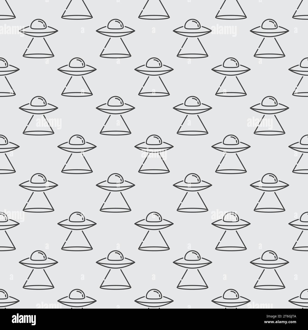 UFO vector Flying Disc concept outline minimal seamless pattern Stock ...