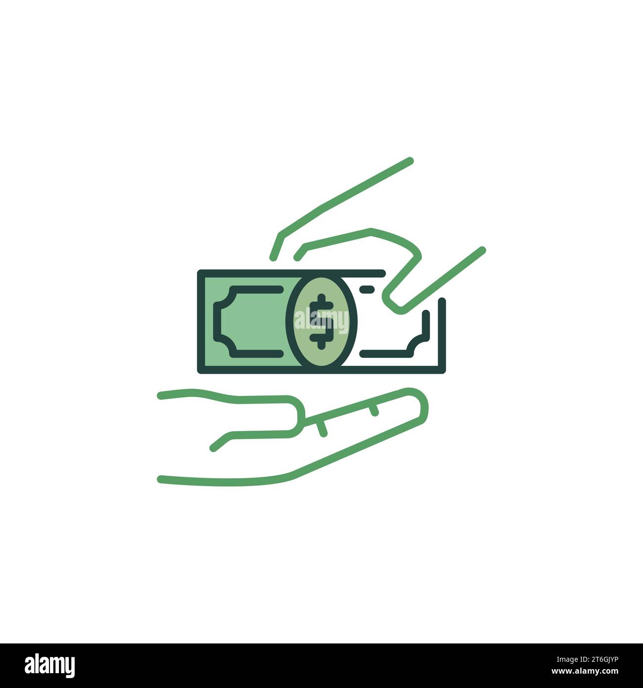 Bribery vector Hands with Cash concept colored icon or logo element ...