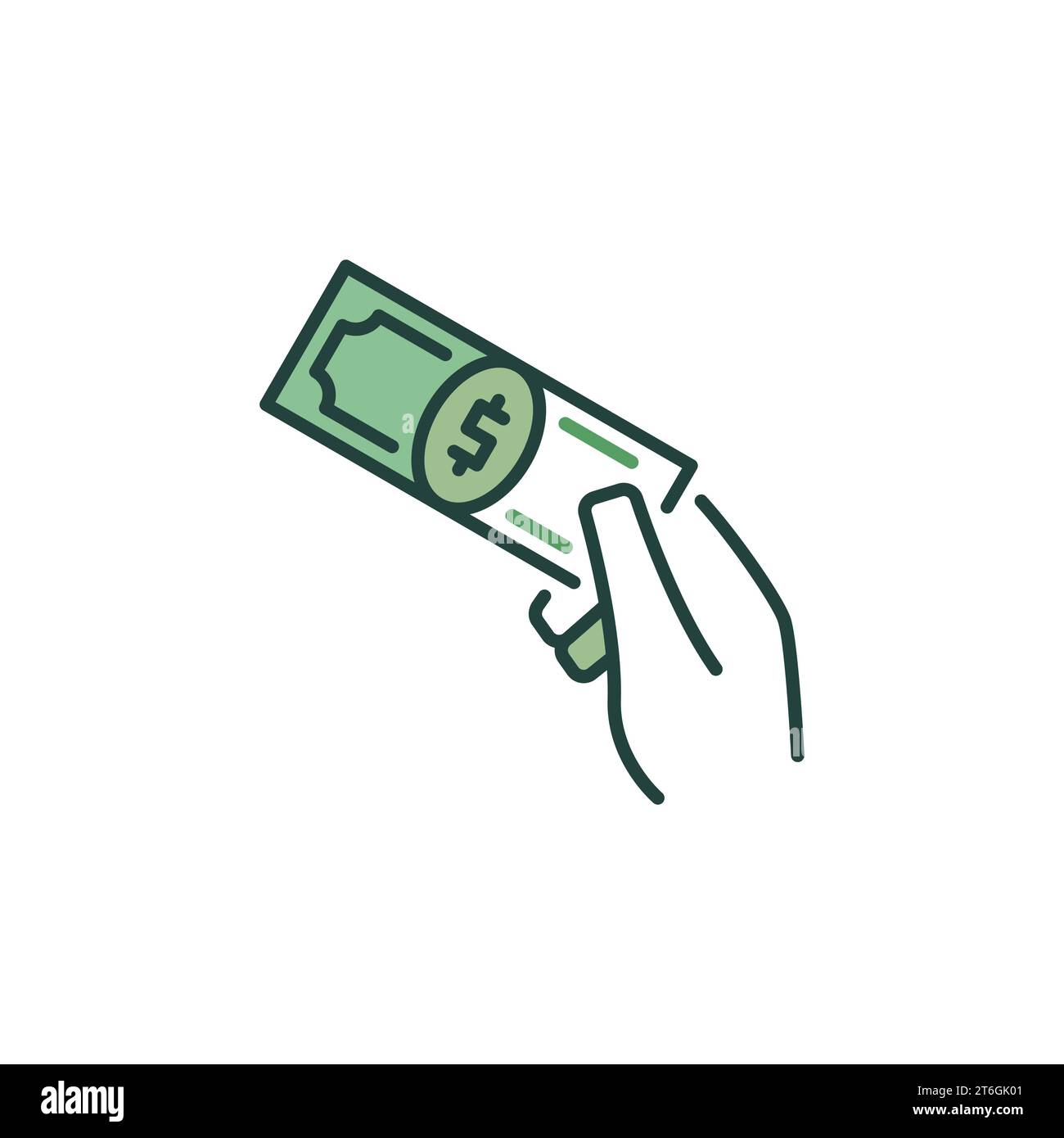 Hand with Money vector Corruption concept colored icon or design ...