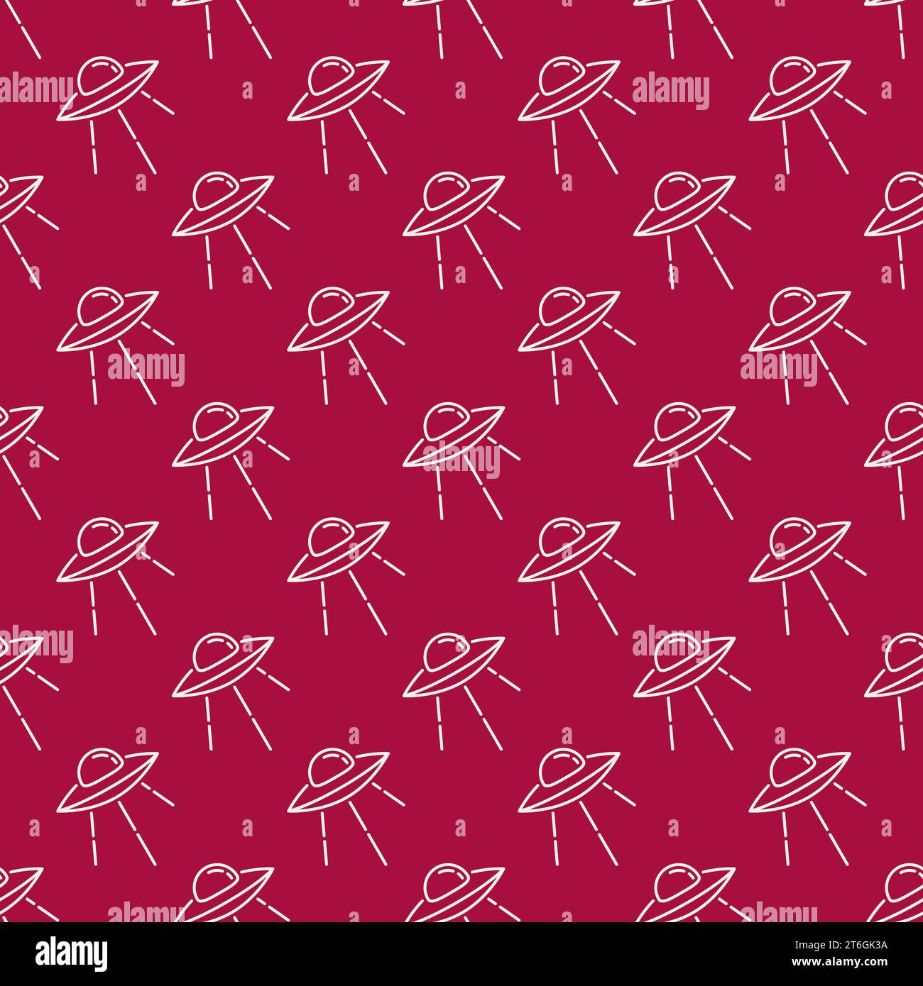 Unidentified Flying Object vector UFO concept red minimal seamless ...