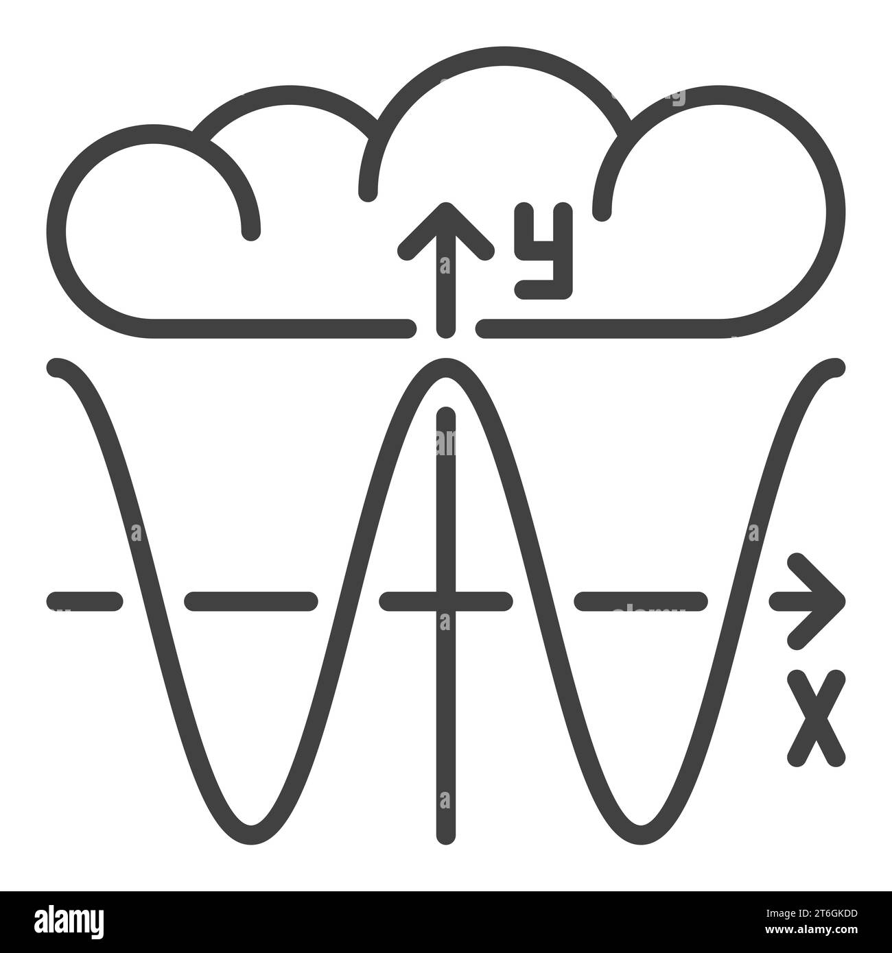Cloud with Math Graph vector concept linear icon or symbol Stock Vector ...