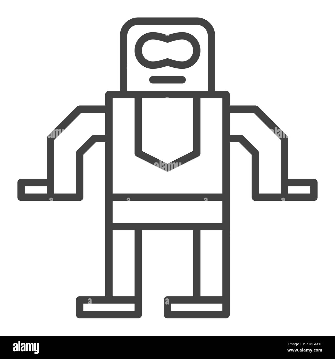 Robot vector concept simple icon or symbol in outline style Stock ...