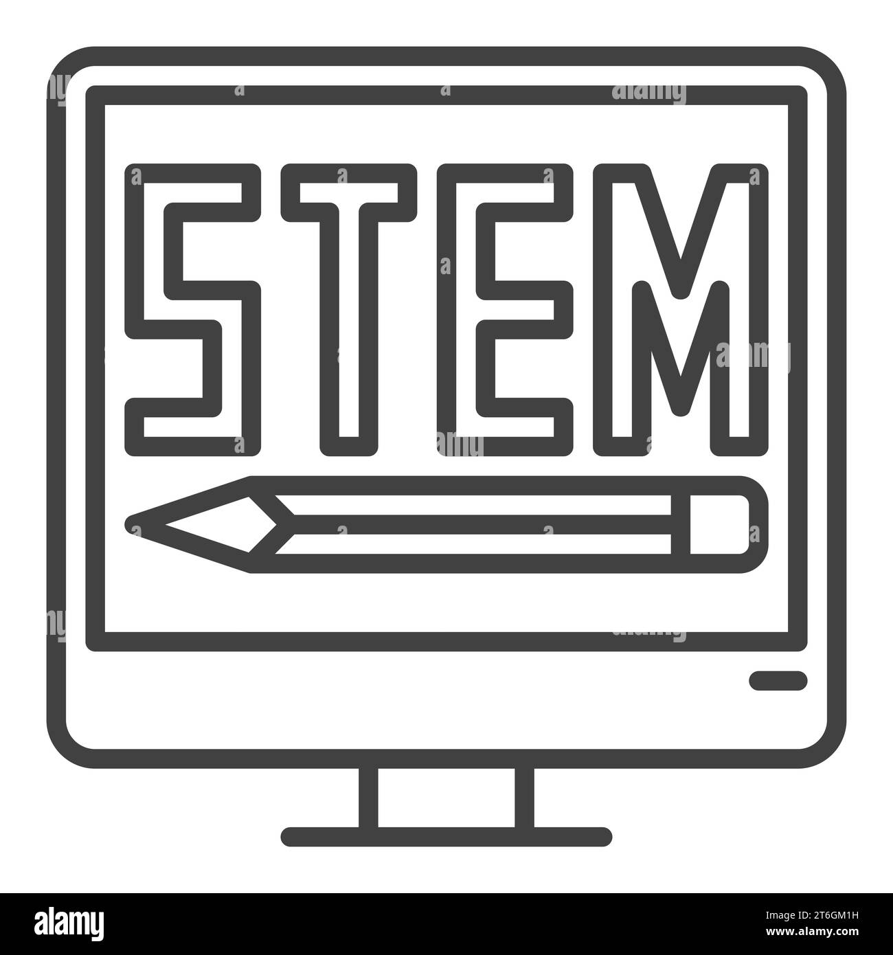STEM Desktop Computer vector Monitor concept outline icon or symbol ...
