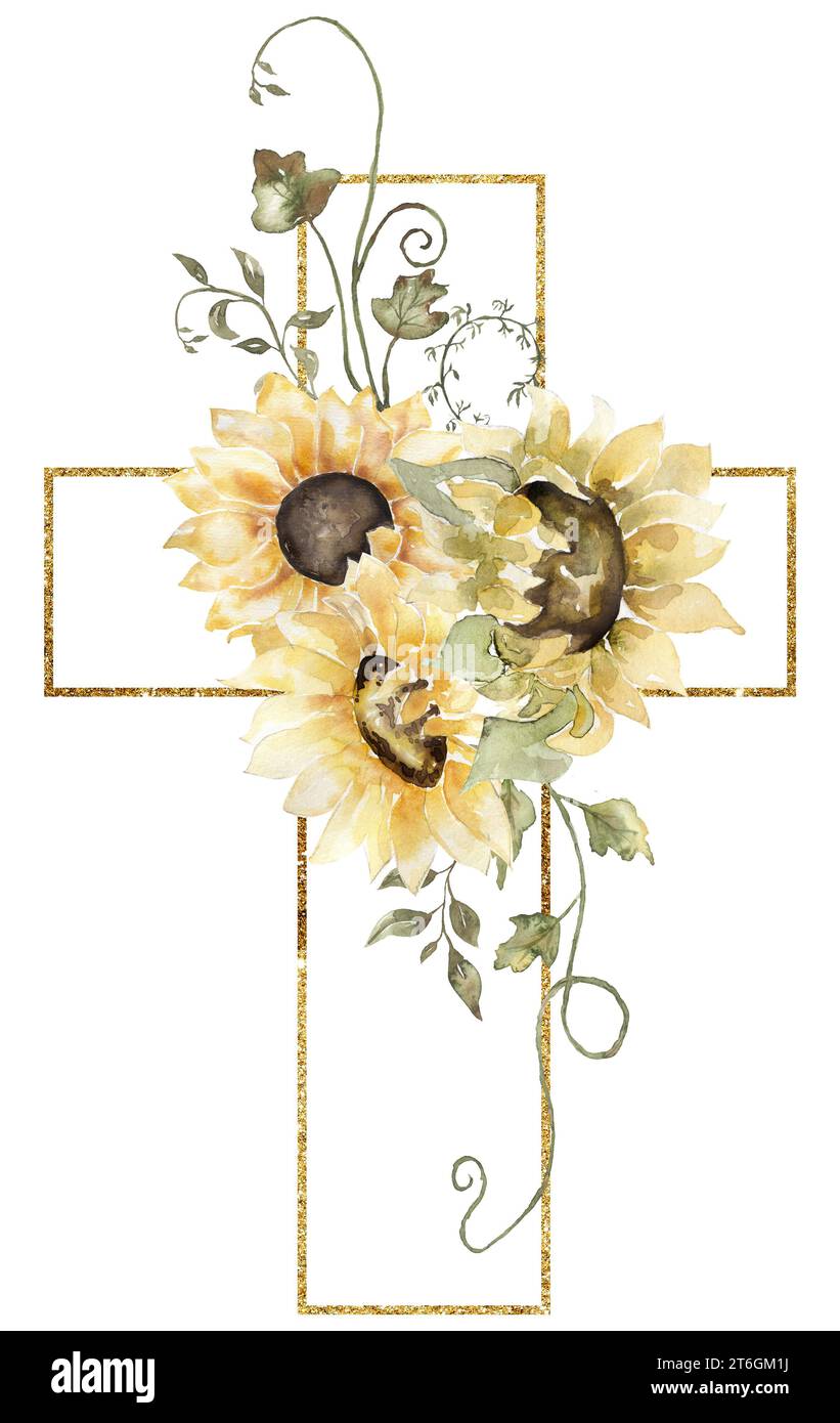 Graphic Easter Cross Clipart, Floral Arrangements, Baptism Crosses DIY ...